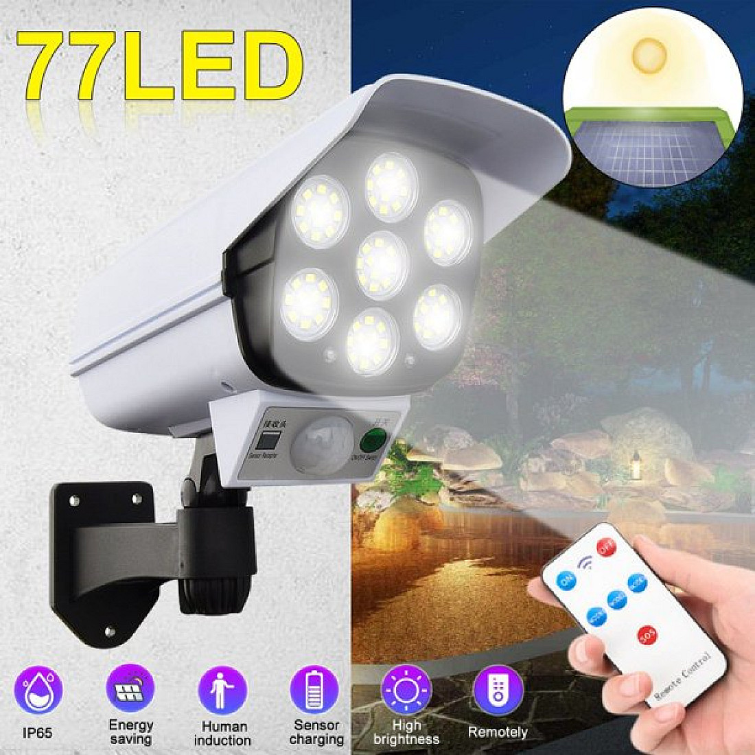 Solar Security Motion Sensor Street / Compound Light
